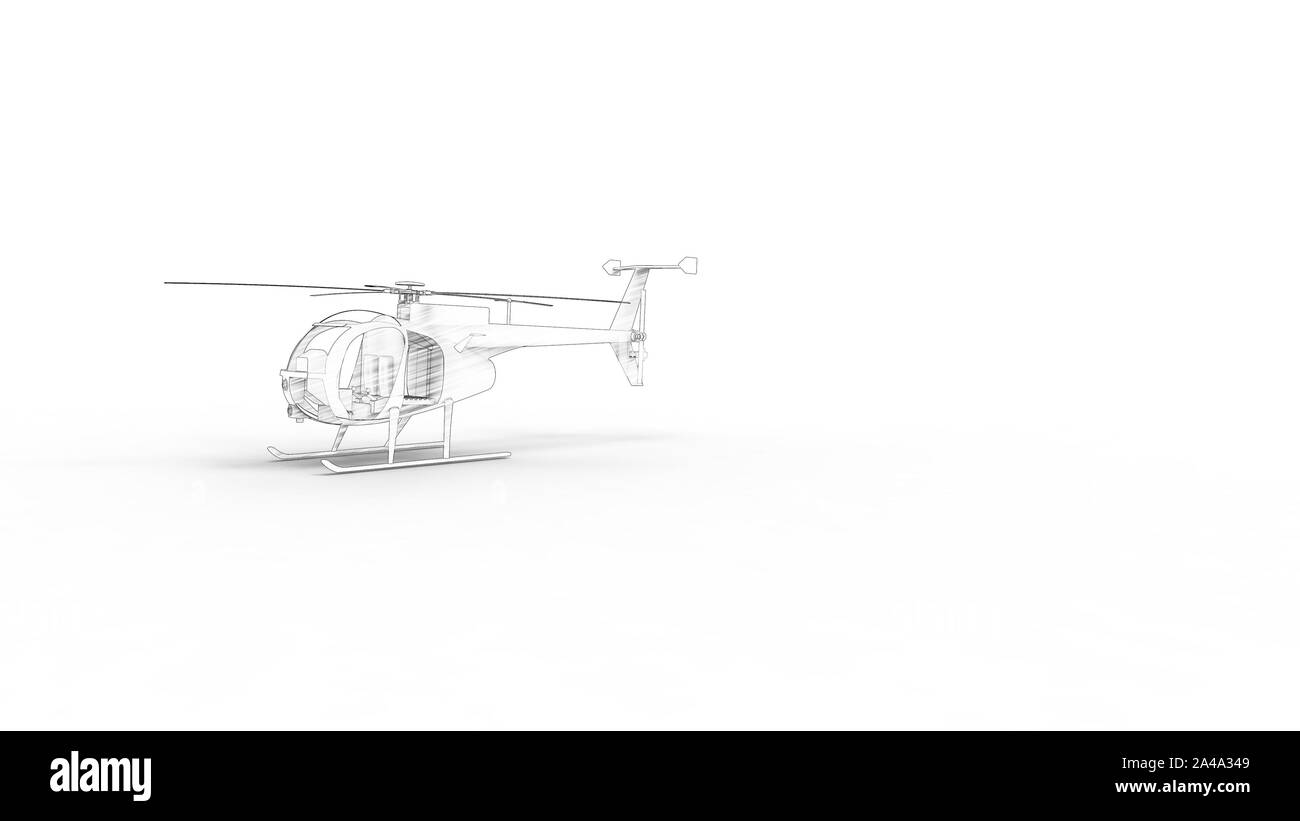 3d rendering of a small helicopter isolated in white background Stock ...