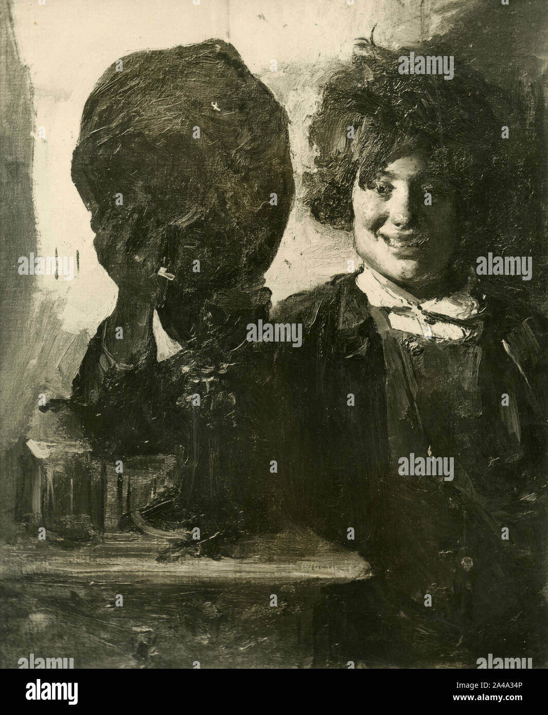 Ciociaro, painting by Italian artist Antonio Mancini, 1930s Stock Photo ...