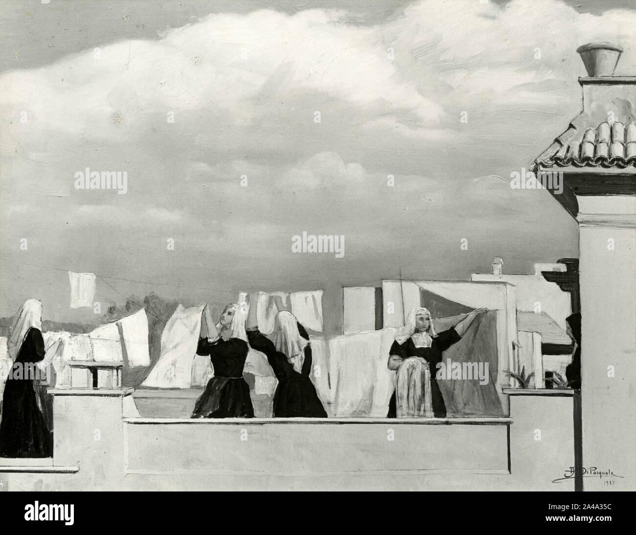 Washerwomen hi-res stock photography and images - Alamy