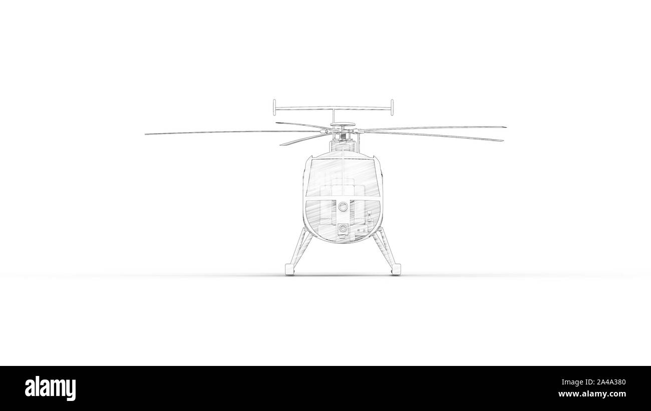 3d rendering of a small helicopter isolated in white background Stock ...