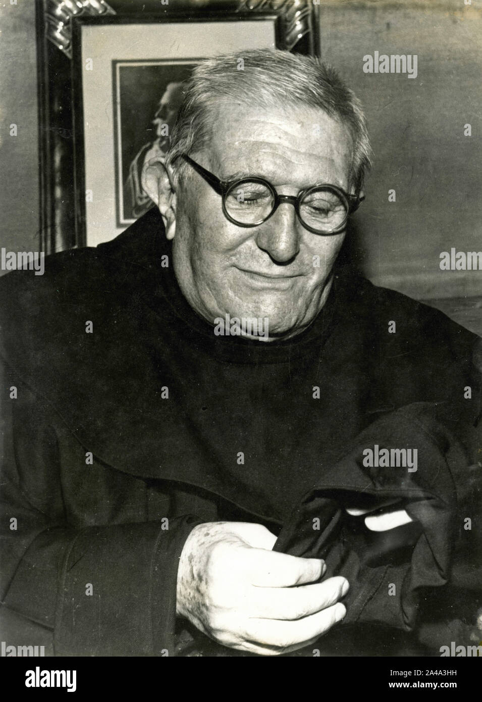 Italian priest Padre Agostinelli, 1954 Stock Photo - Alamy