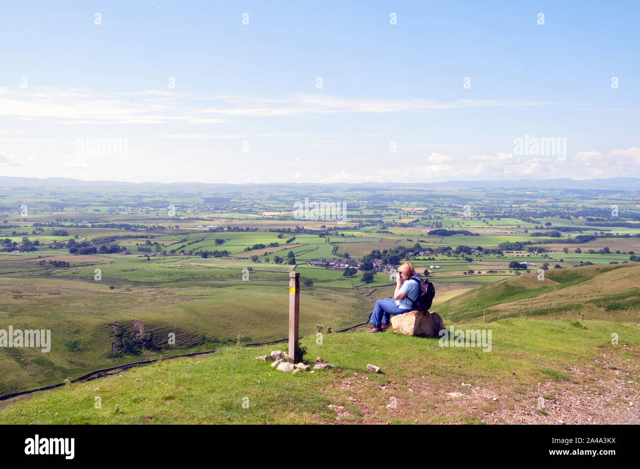 Photographer taking landscape photo in Cumbria of the Eden valley from ...
