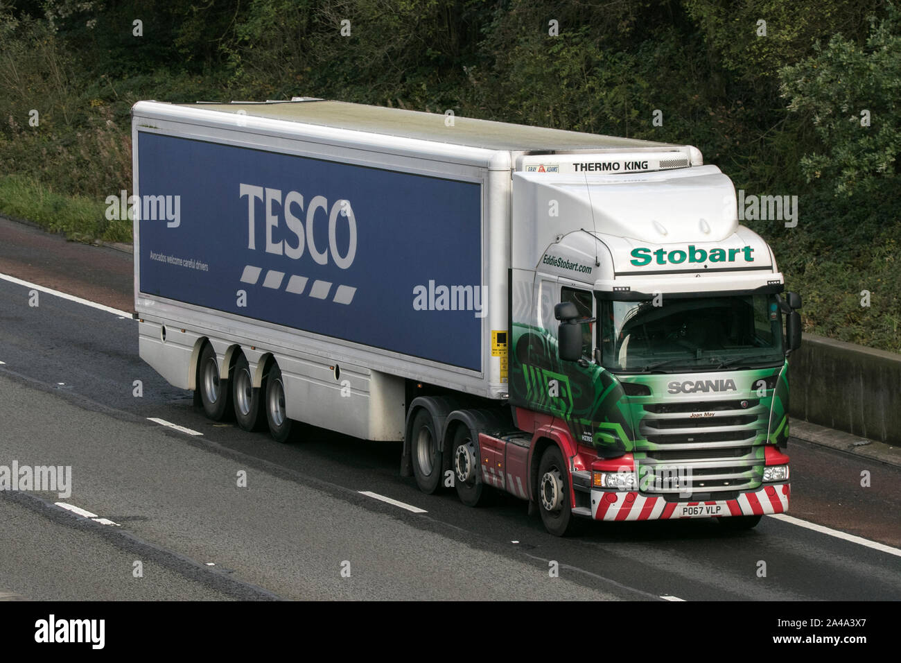 Eddie Stobart haulage scania articulated semi truck traveling on the ...