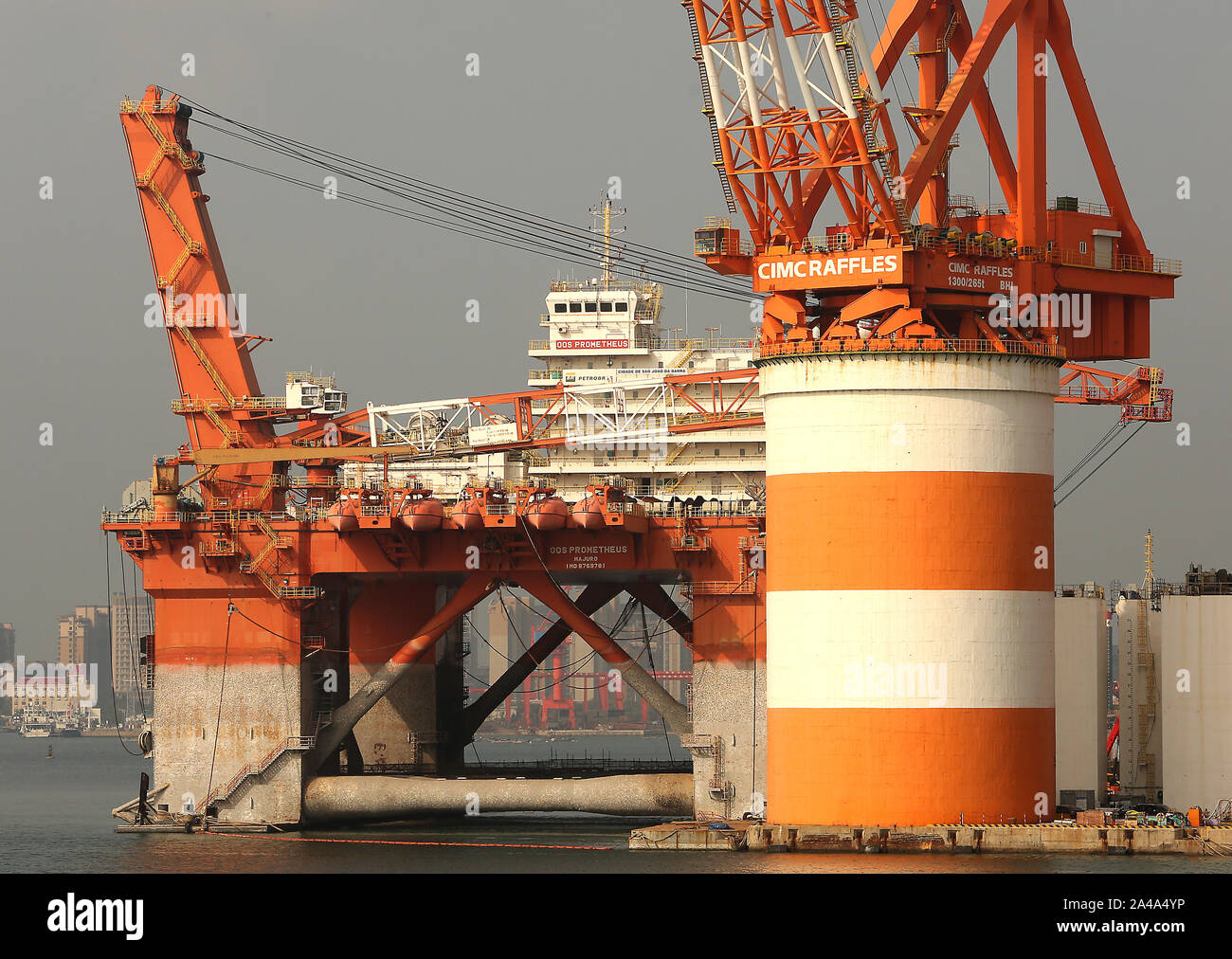 Yantai, China. 13th Oct, 2019. Some of the world's biggest deepwater ...