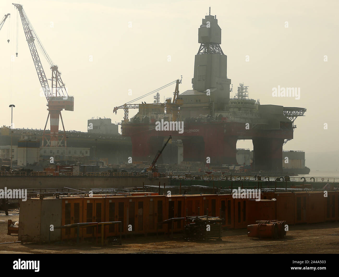 Yantai, China. 13th Oct, 2019. Some of the world's biggest deepwater ...