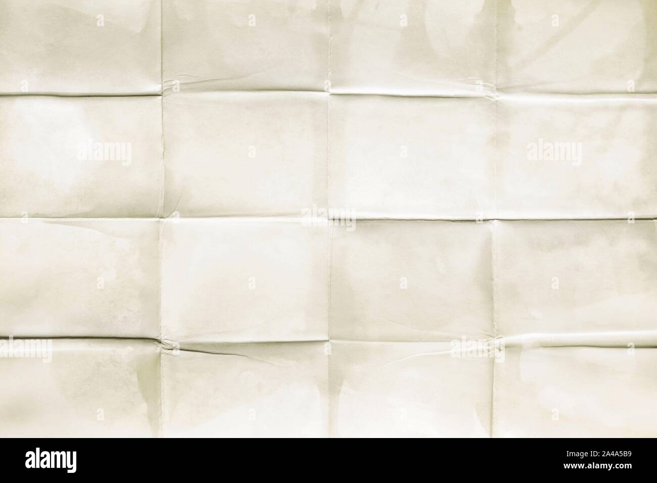 Old paper sheet aged and folded in sixteen, texture background Stock ...