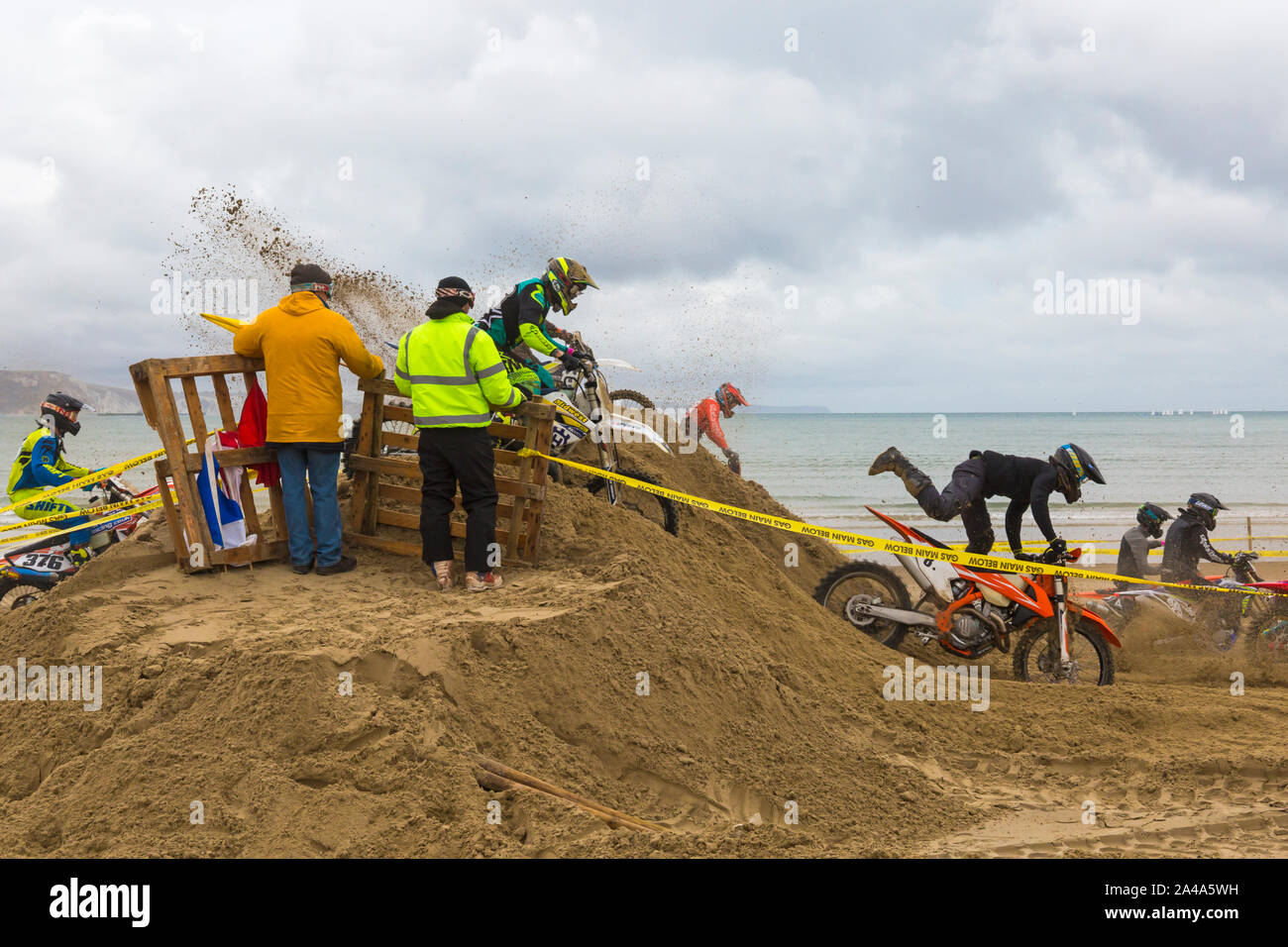Weymouth, Dorset, UK. 13th October 2019. Motocross racing on Weymouth ...