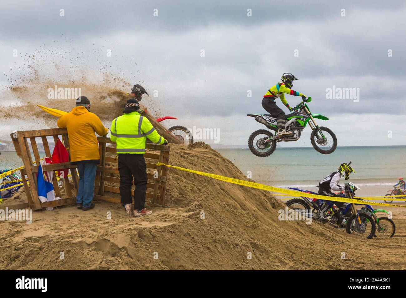 Weymouth, Dorset, UK. 13th October 2019. Motocross racing on Weymouth ...