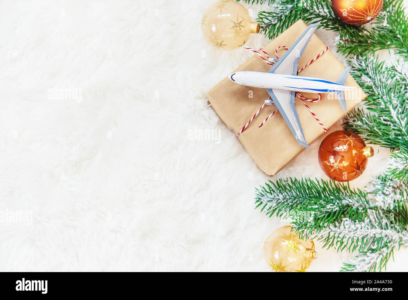 Christmas background on the theme of travel. Selective focus. holiday ...