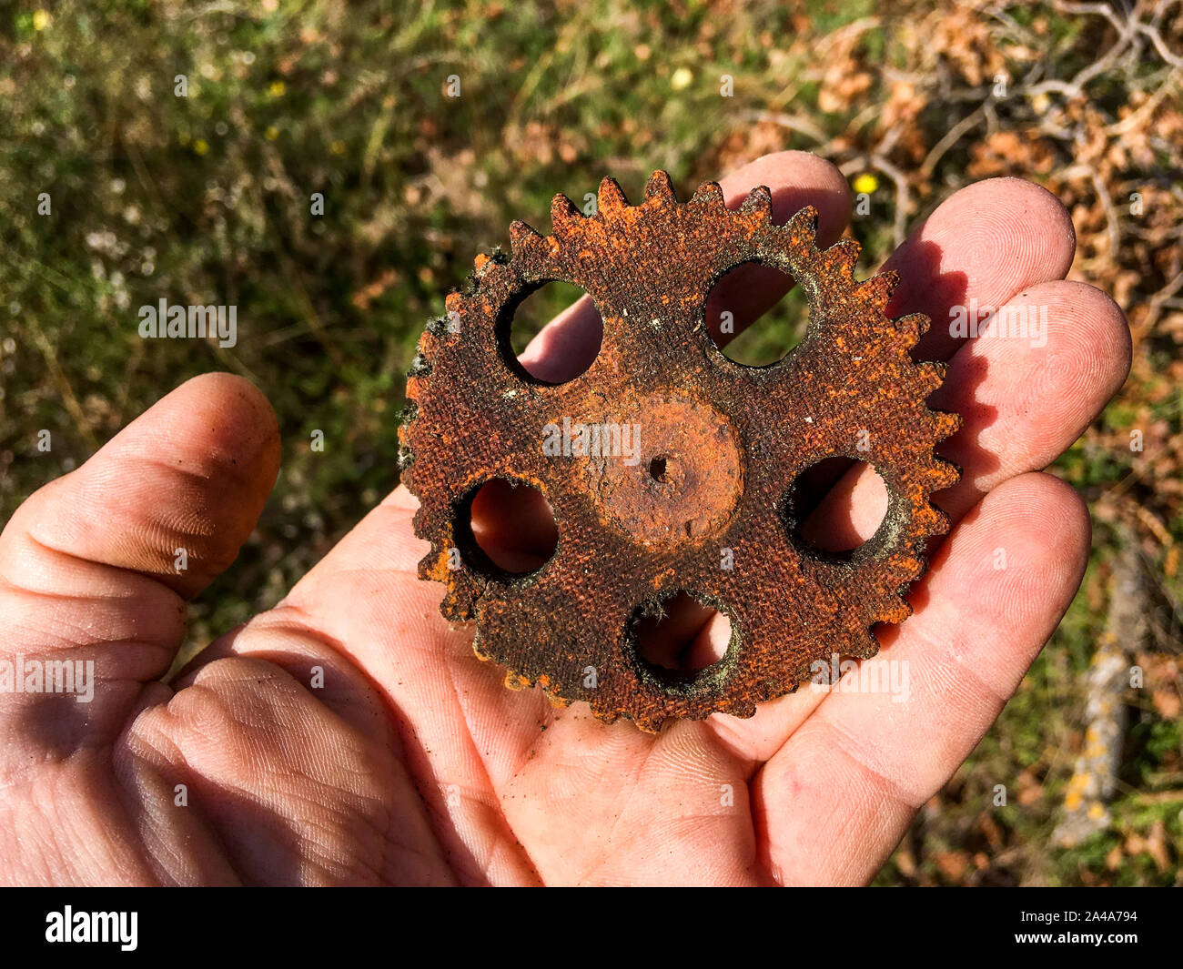 Old rusted metal gear, Lyon, France Stock Photo - Alamy