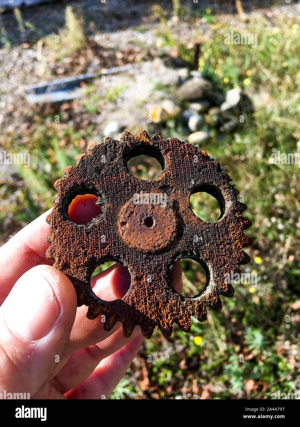 Old rusted metal gear, Lyon, France Stock Photo - Alamy