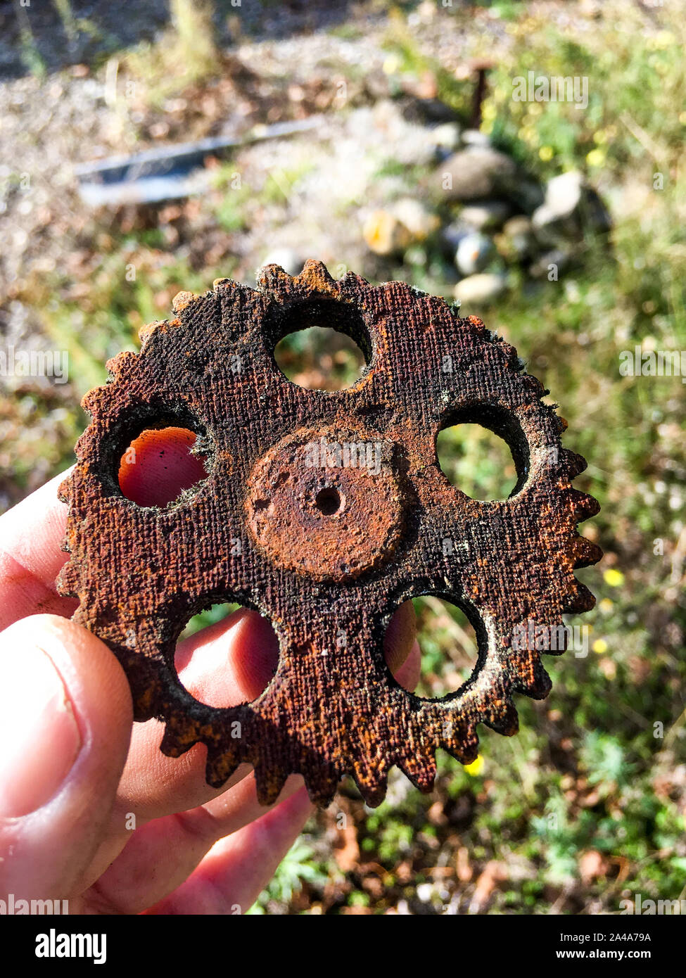 Old rusted metal gear, Lyon, France Stock Photo - Alamy
