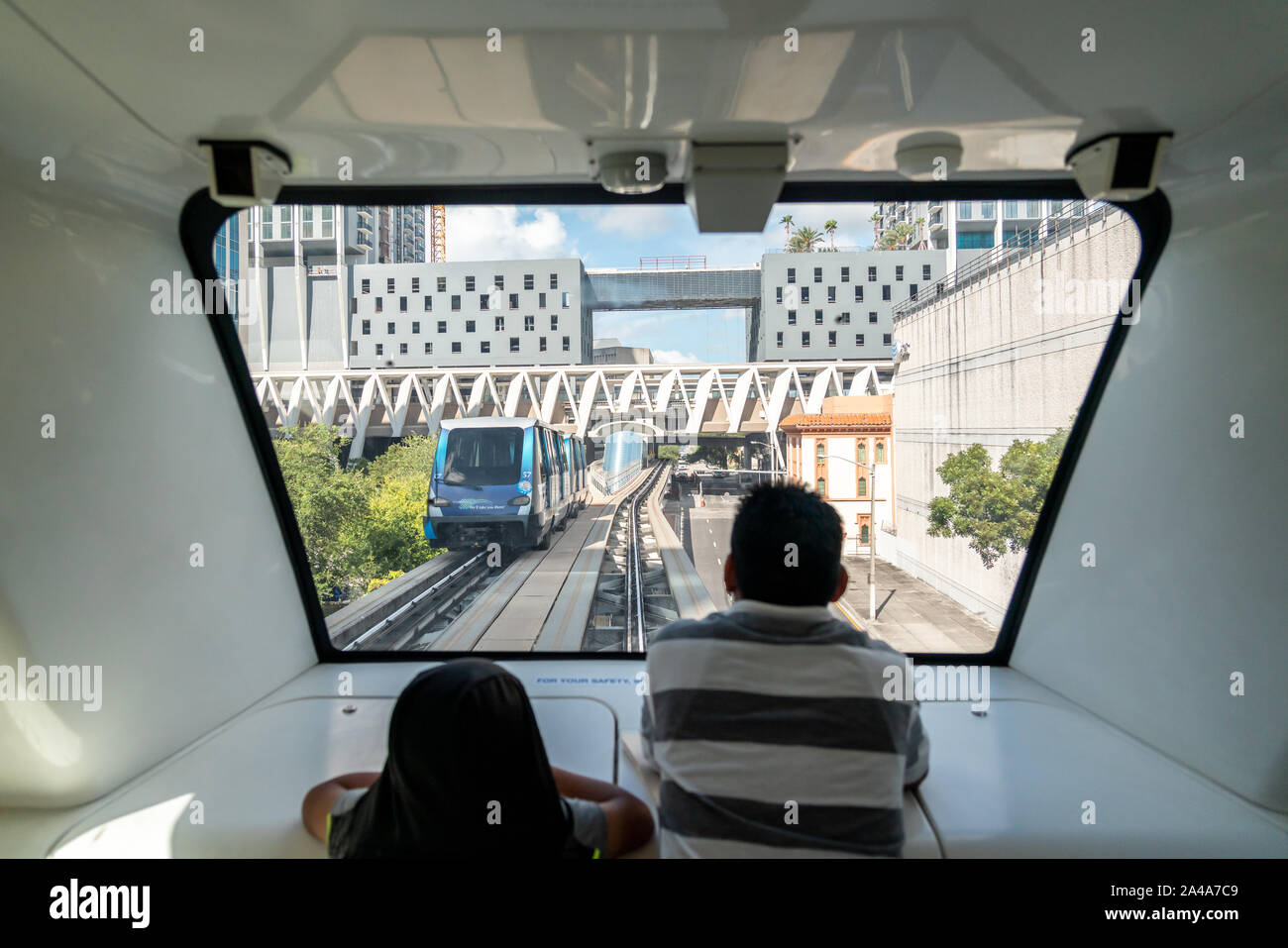 MIAMI - September 10, 2019: The fully automated Miami downtown train ...
