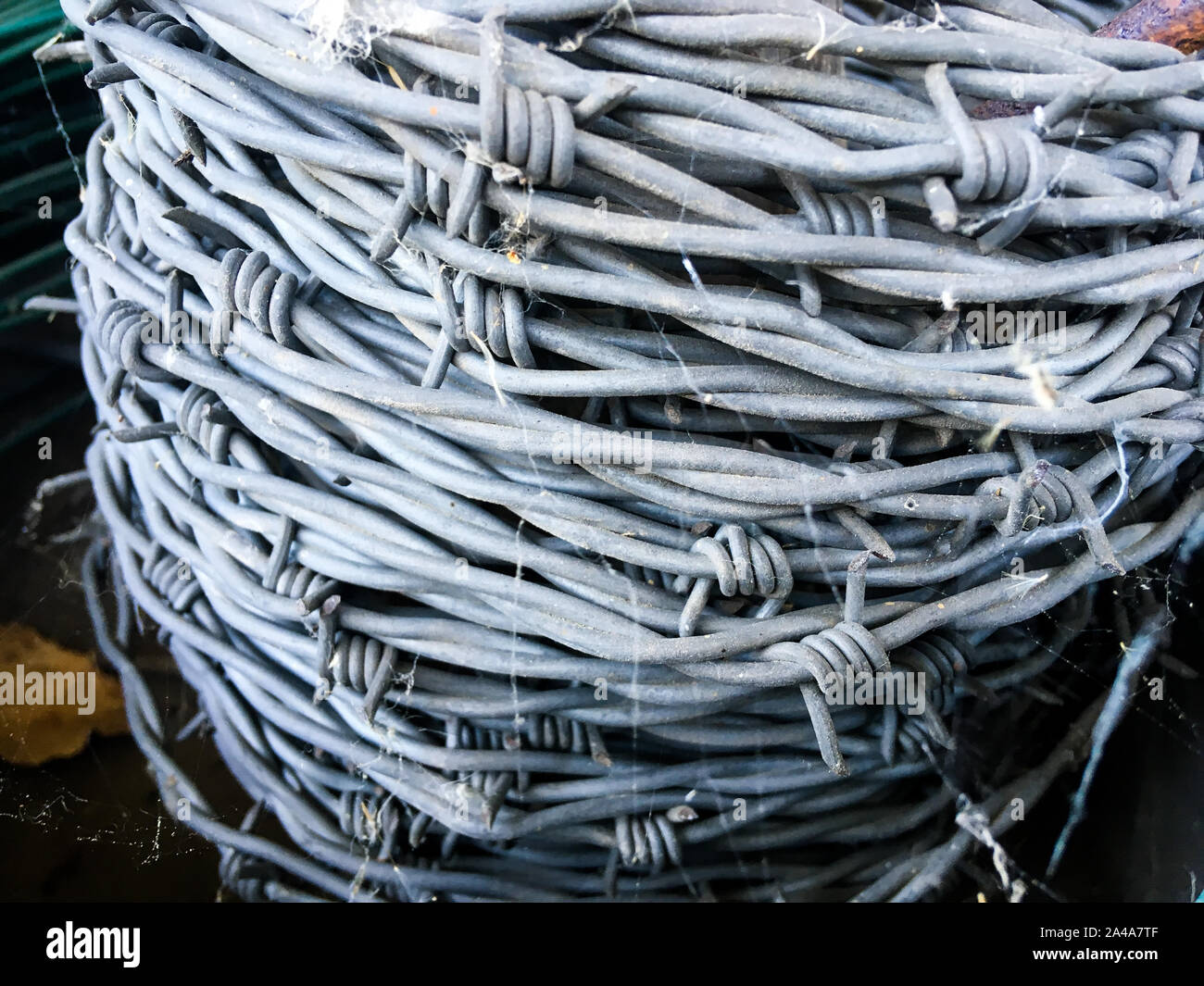 Barbed wire roll, Lyon, France Stock Photo - Alamy