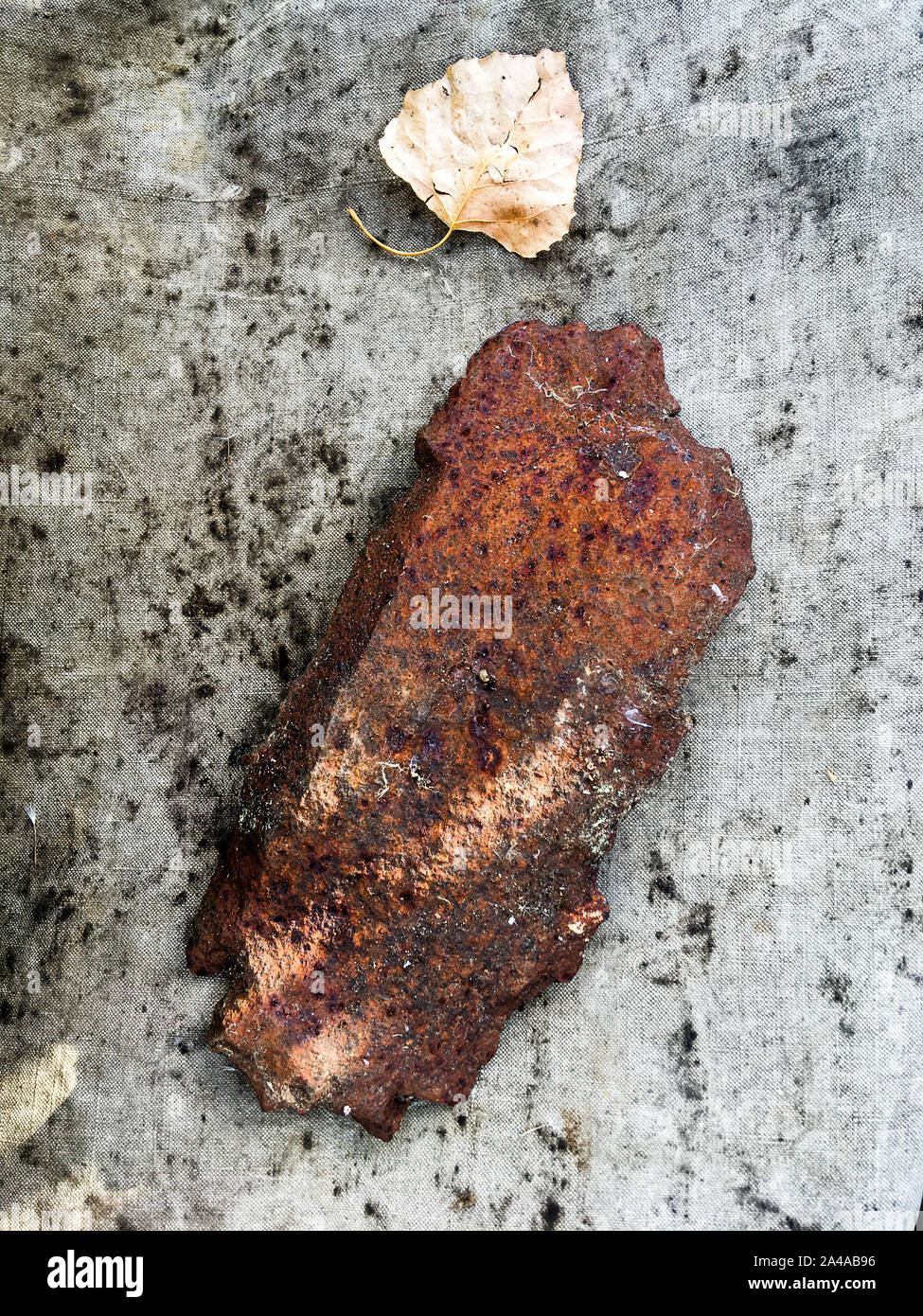 Heavy gun shell schrapnel from First World War battlefield of Verdun ...