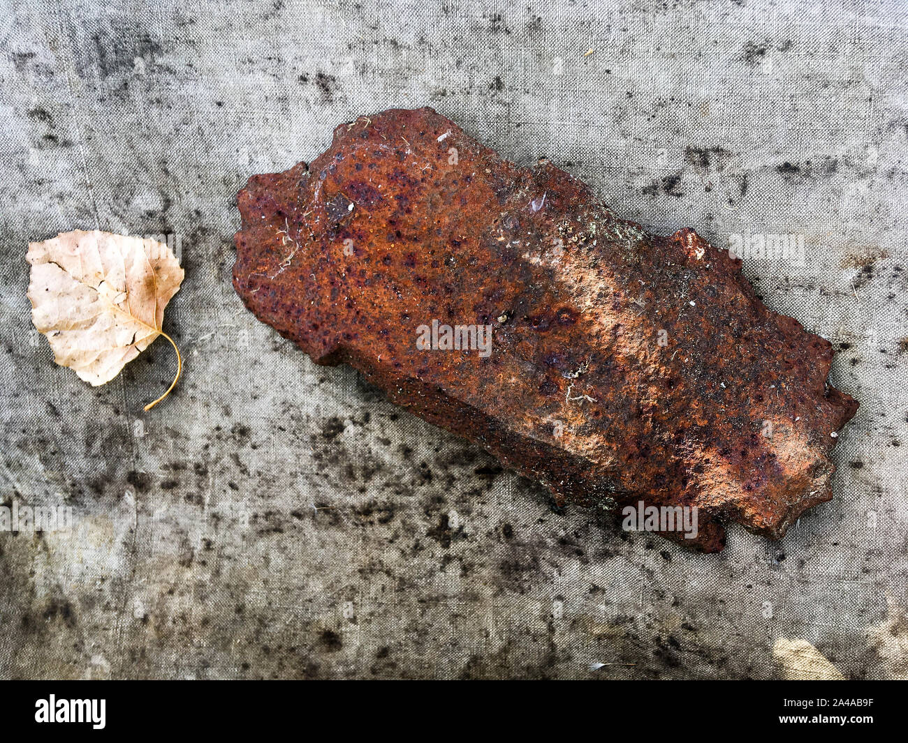 Heavy gun shell schrapnel from First World War battlefield of Verdun ...