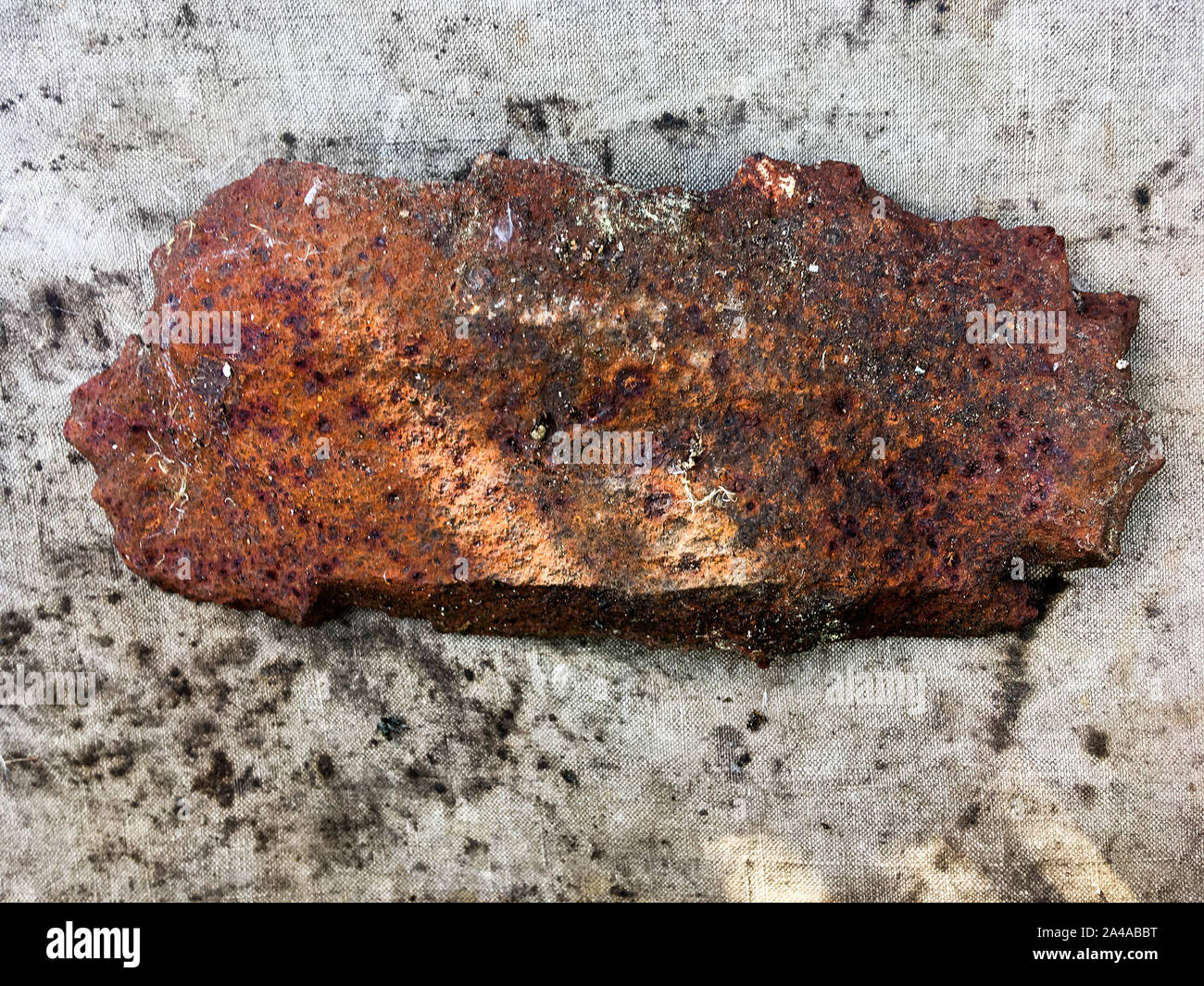 Heavy gun shell schrapnel from First World War battlefield of Verdun ...