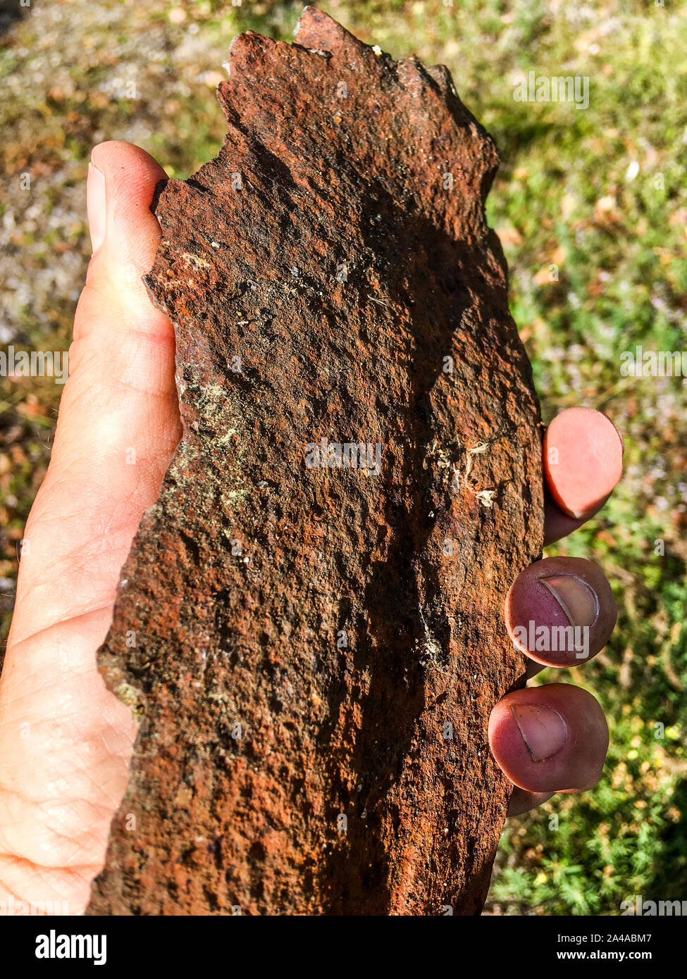 Heavy gun shell schrapnel from First World War battlefield of Verdun ...