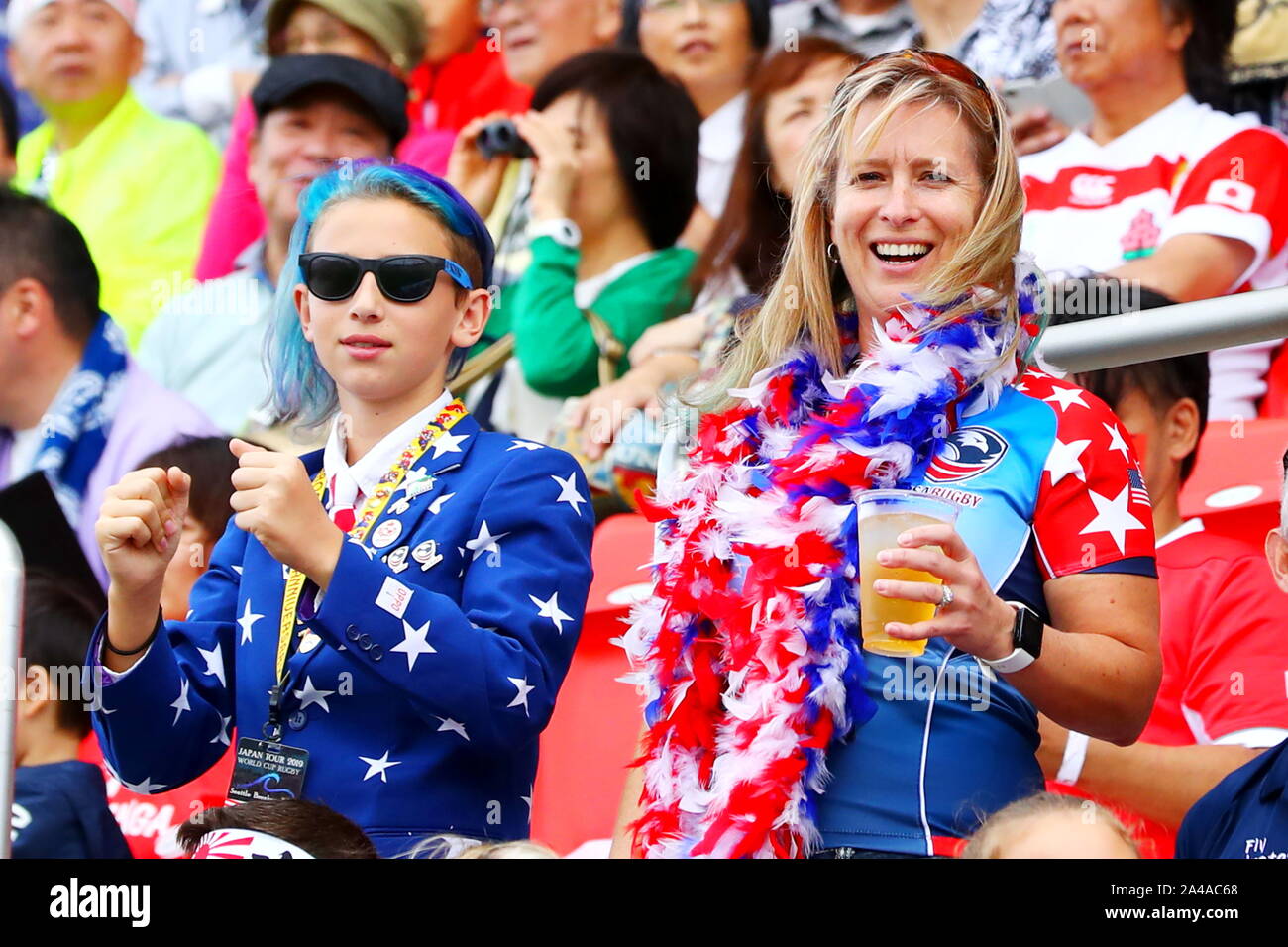 Higashiosaka, Osaka, Japan. 13th Oct, 2019. USA Team fans Rugby : 2019 ...