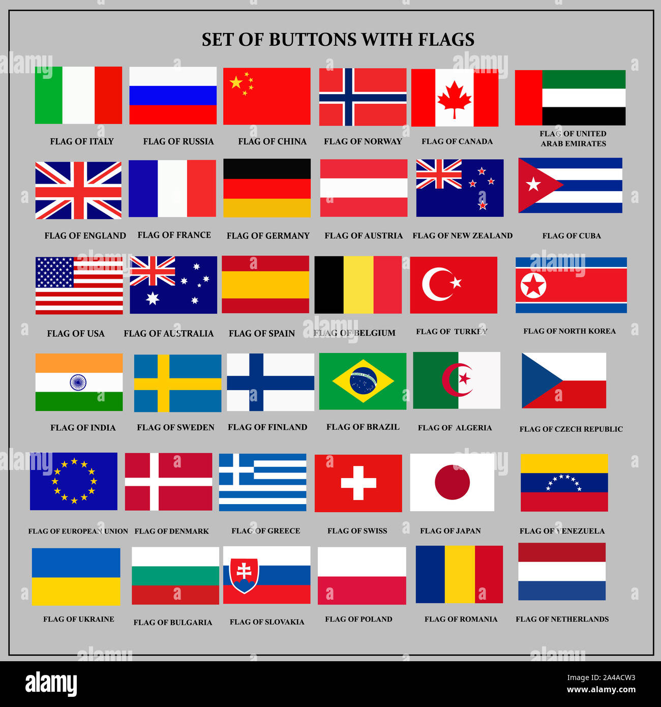 Bright set of banners with flags. Colorful illustration with flags of ...