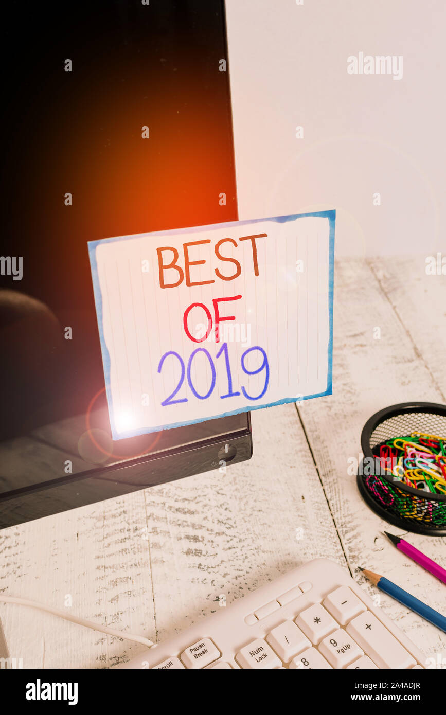 Word writing text Best Of 2019. Business photo showcasing great and ...