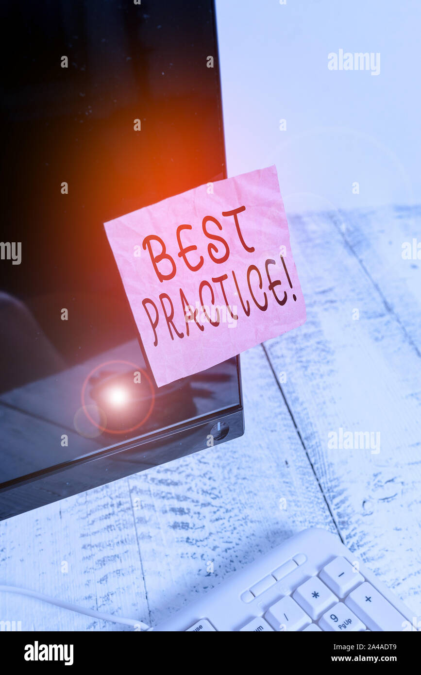 Conceptual hand writing showing Best Practice. Concept meaning ...