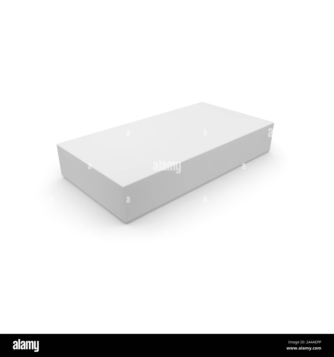 Empty white box with lid on white isolated background. 3D illustration ...