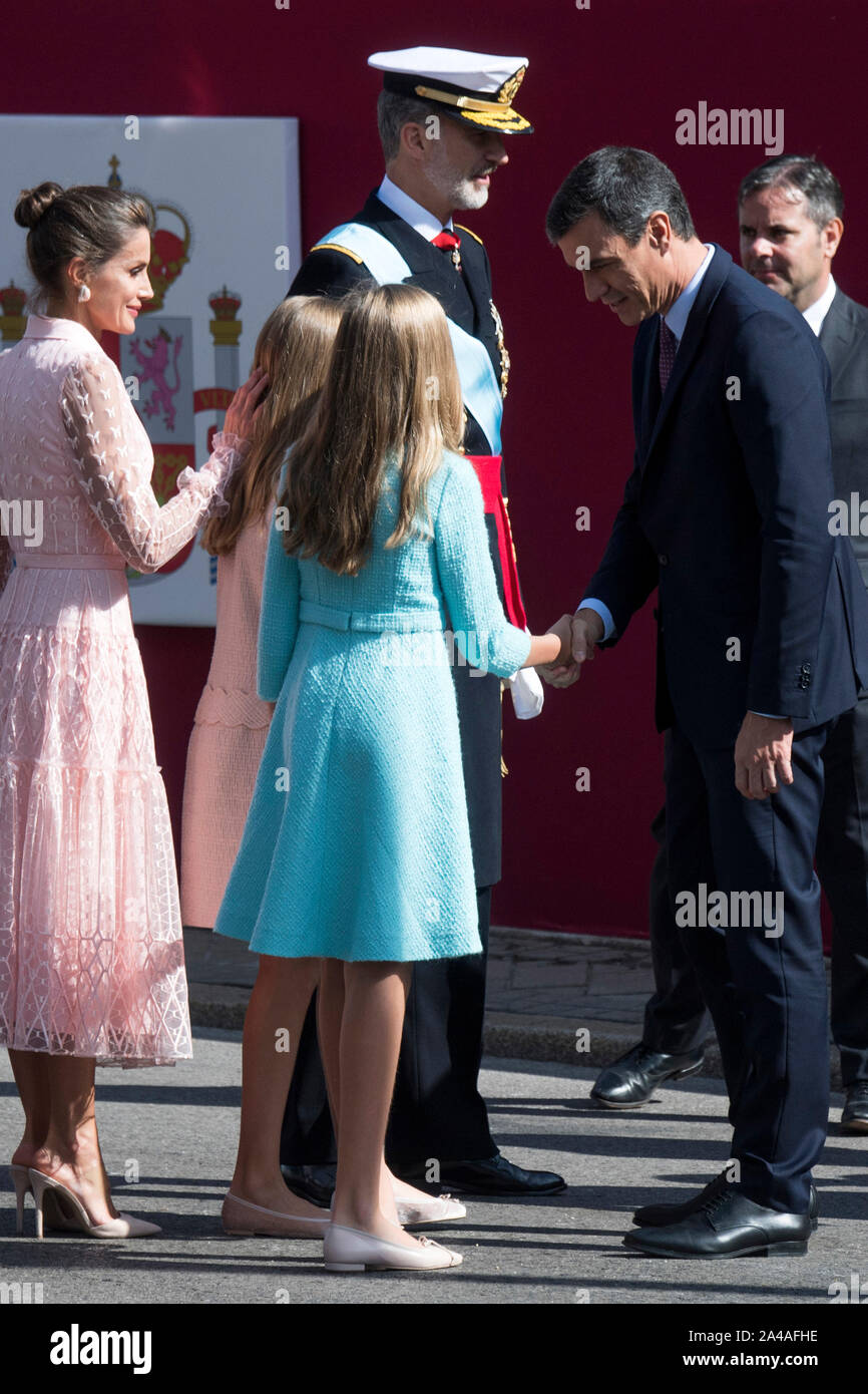 Madrid, Spanien. 12th Oct, 2019. Queen Letizia, Princess Leonor ...