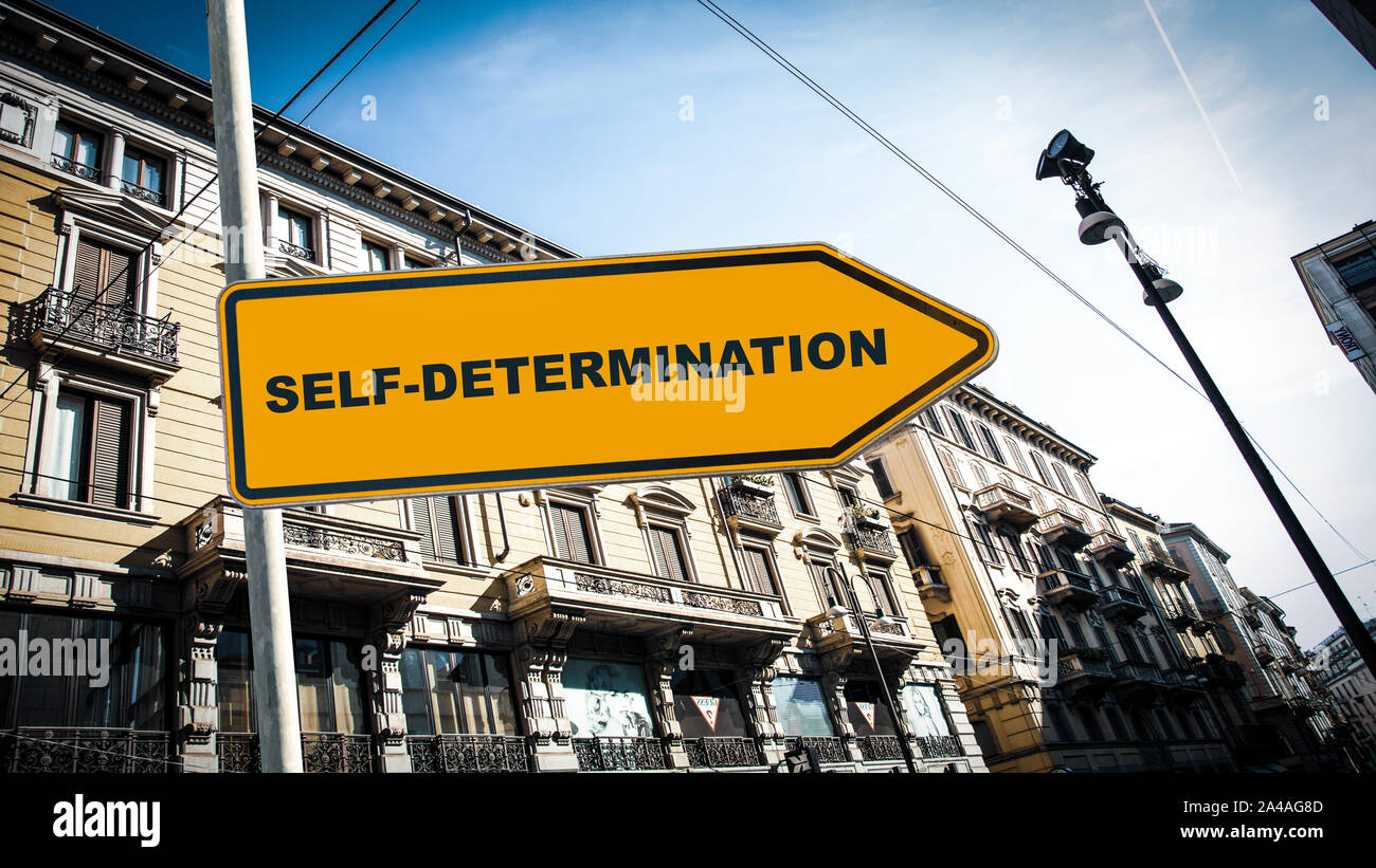 Street Sign the Direction Way to SELF-DETERMINATION Stock Photo - Alamy