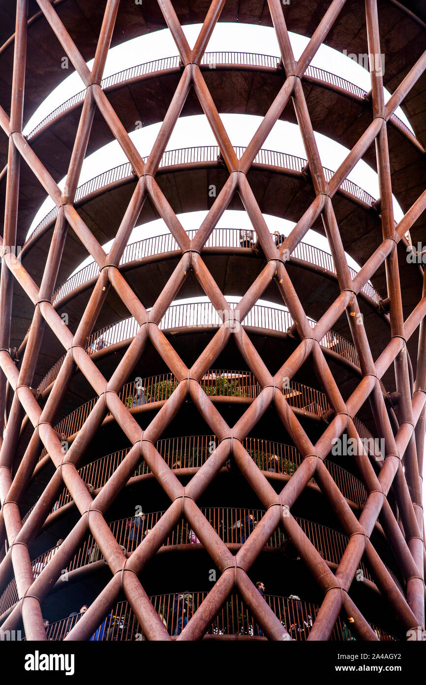 The 45 meter high spectacular spiral wood and steel observation tower ...