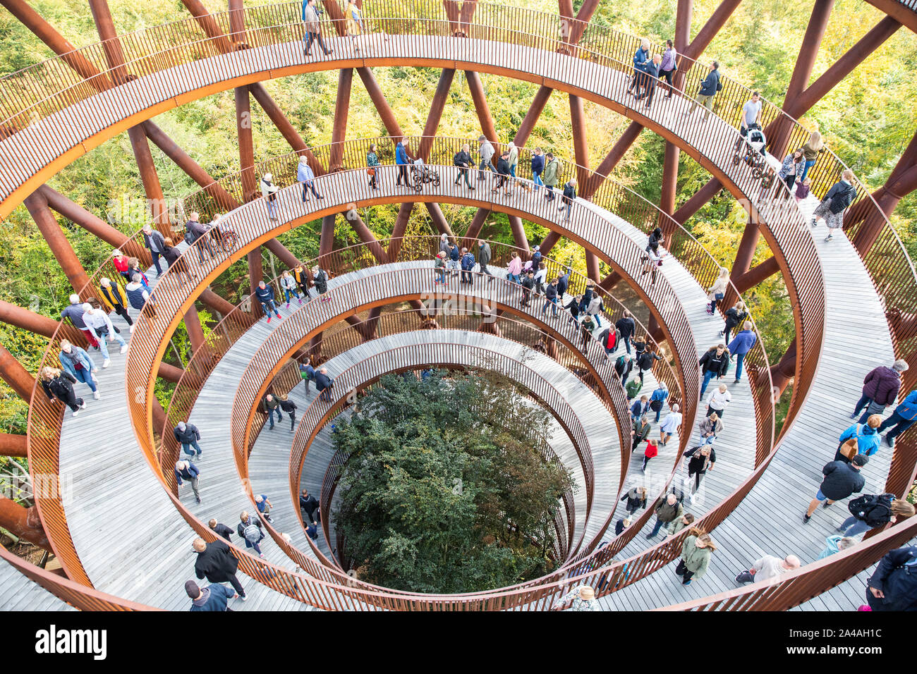 The 45 meter high spectacular spiral wood and steel observation tower ...