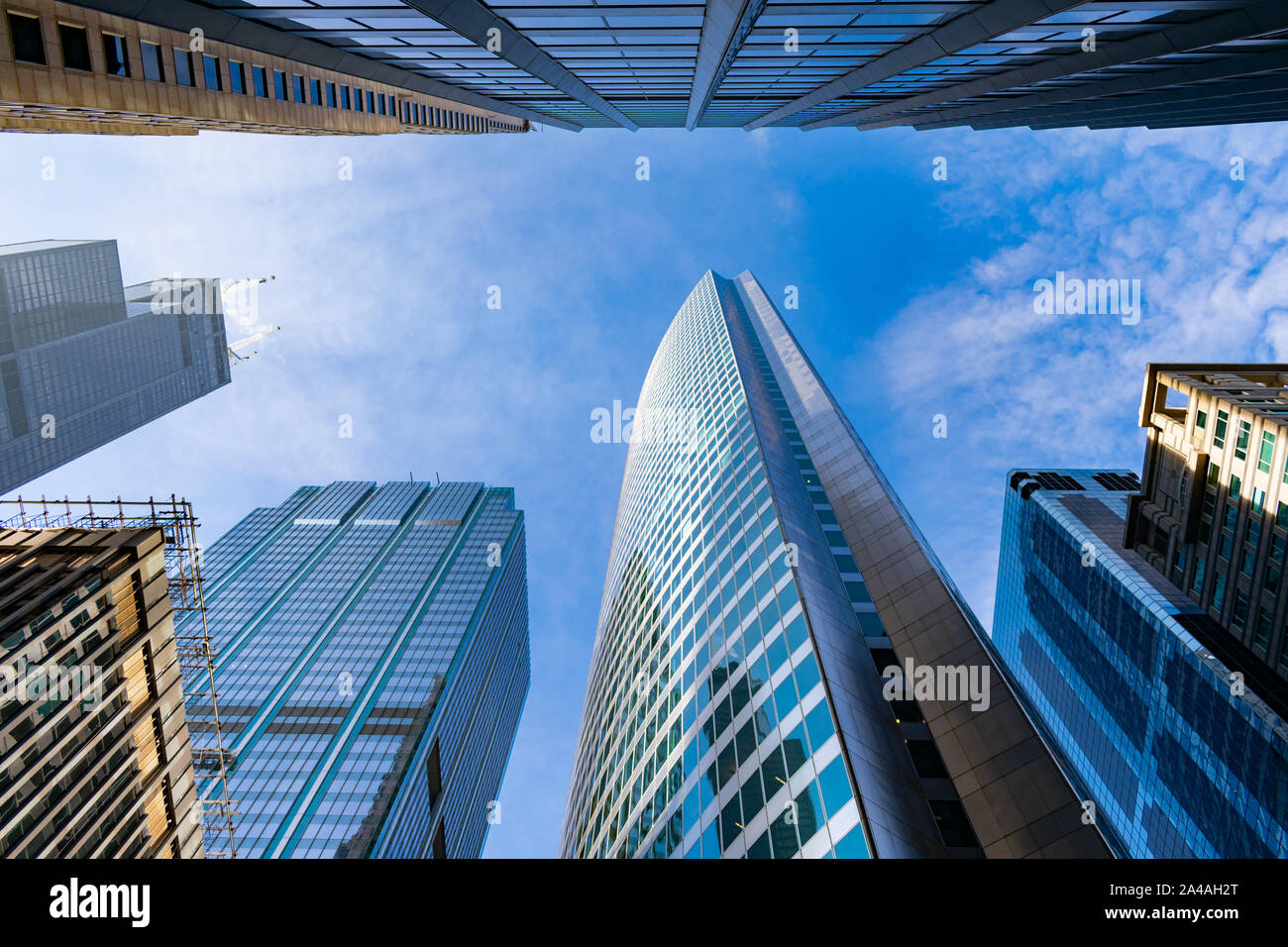 Upward View of Downtown Chicago Skyscrapers Stock Photo - Alamy