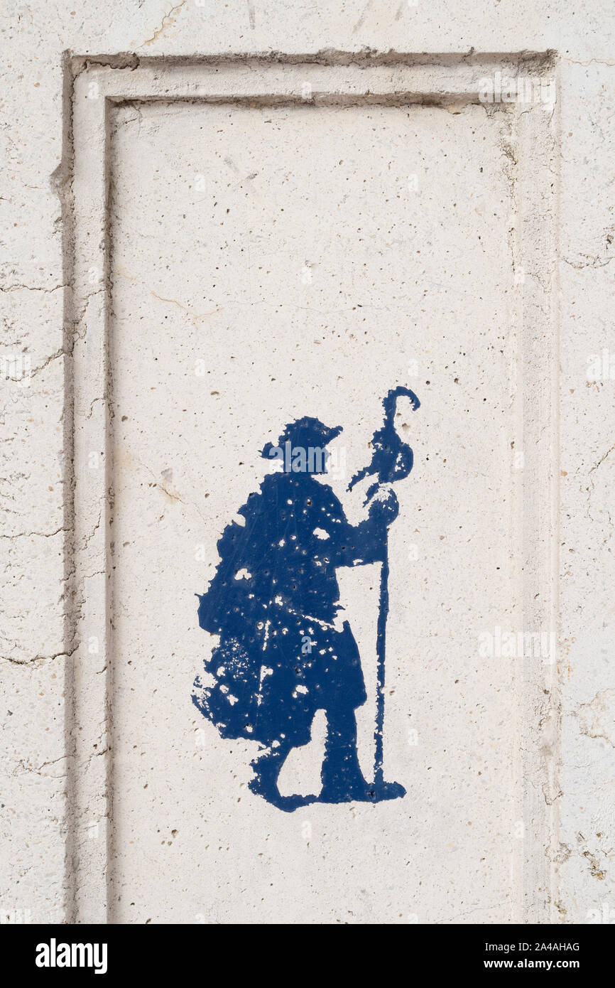 pilgrim sign on the Camino de Santiago, Haro, La Rioja, Spain Stock ...
