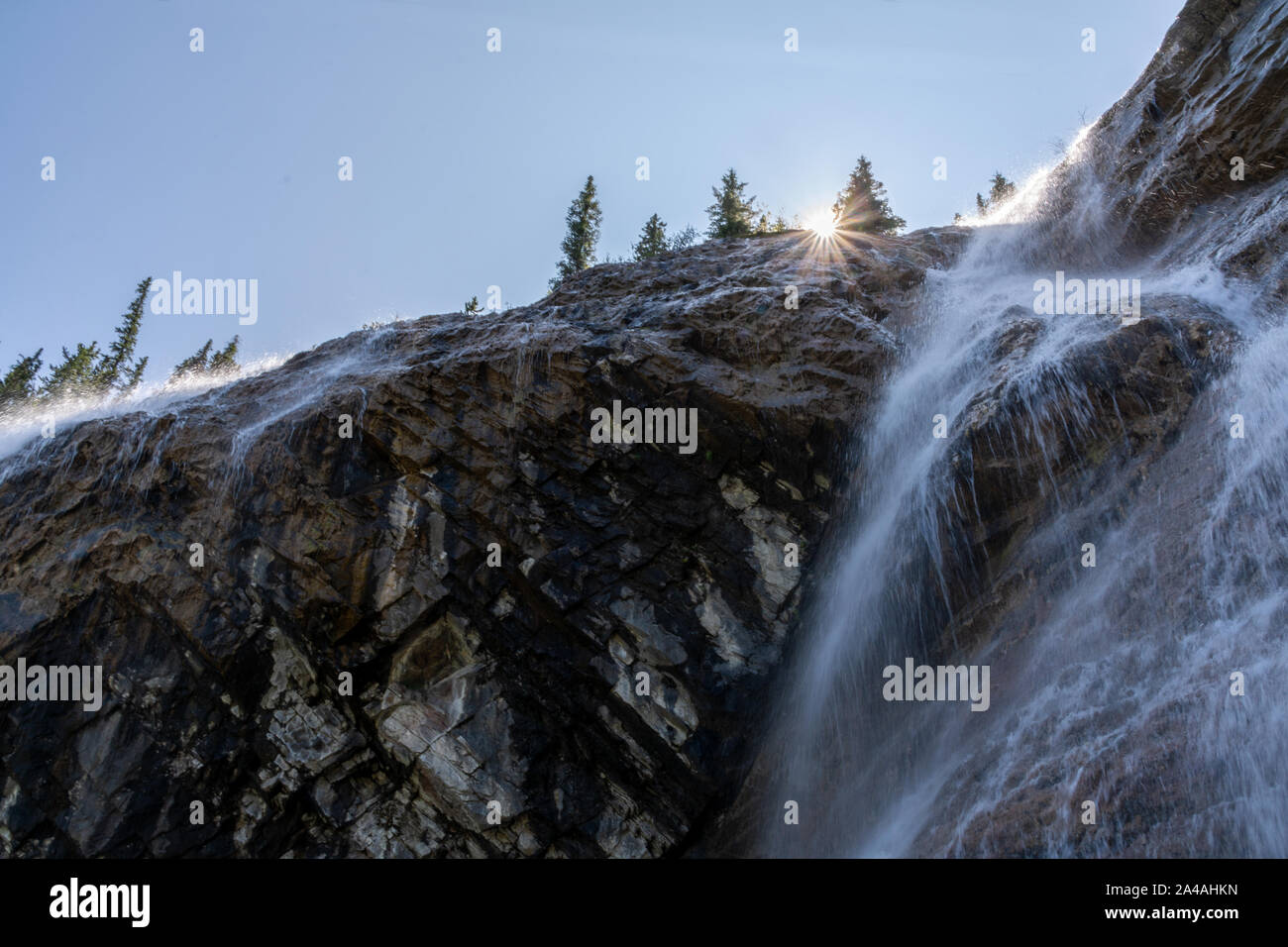 Waterfall at the Grassi Lakes, Canmore, Canada Stock Photo - Alamy