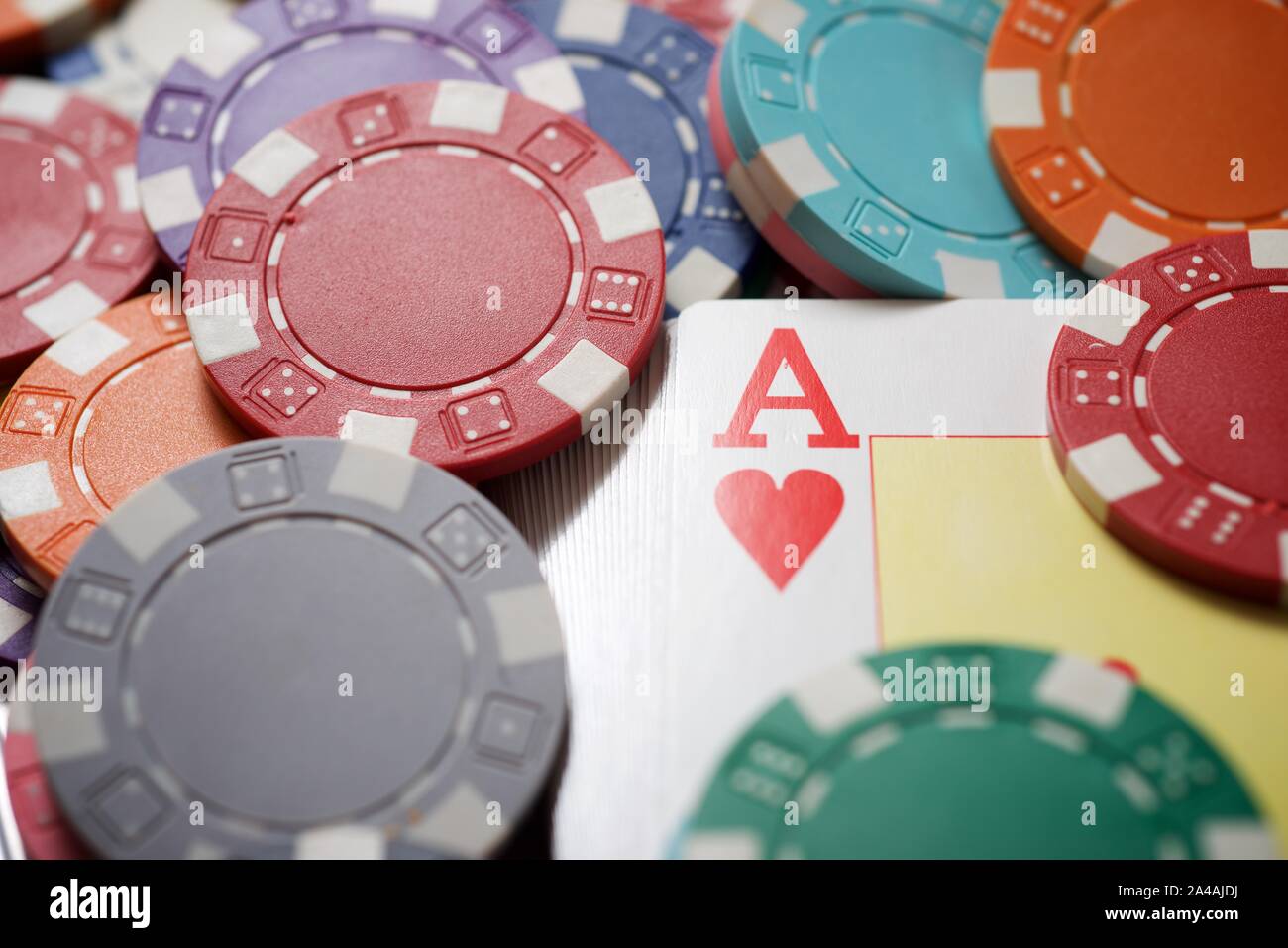 Ace card and casino chips Stock Photo - Alamy