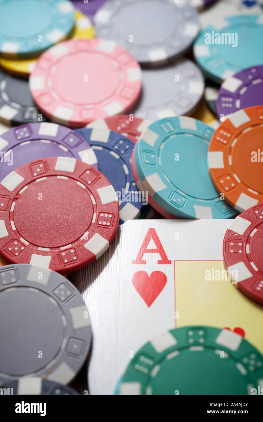 Ace card and casino chips Stock Photo - Alamy