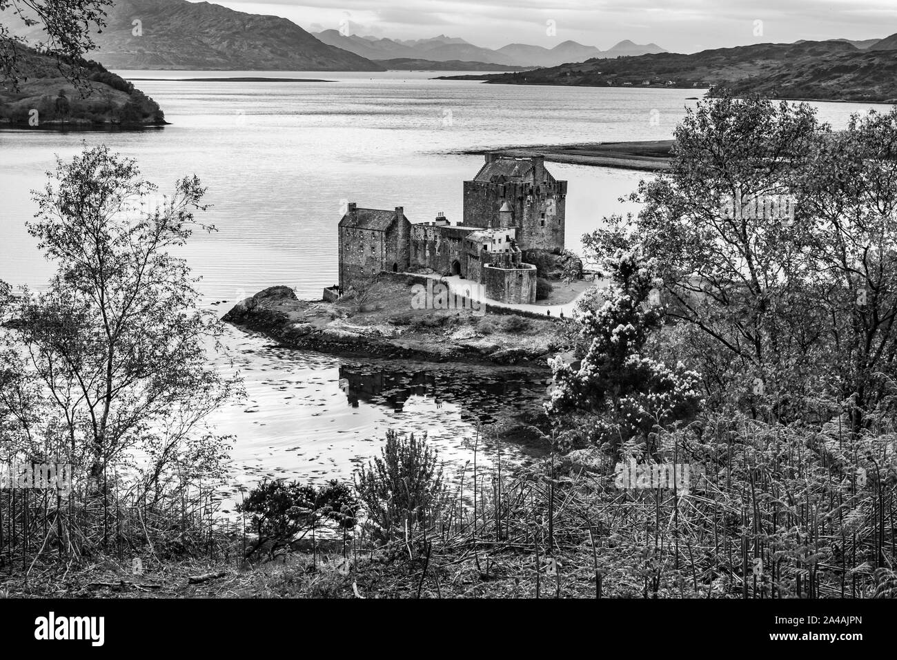 Eilean Donan Castle is on a small tidal island where three sea lochs ...