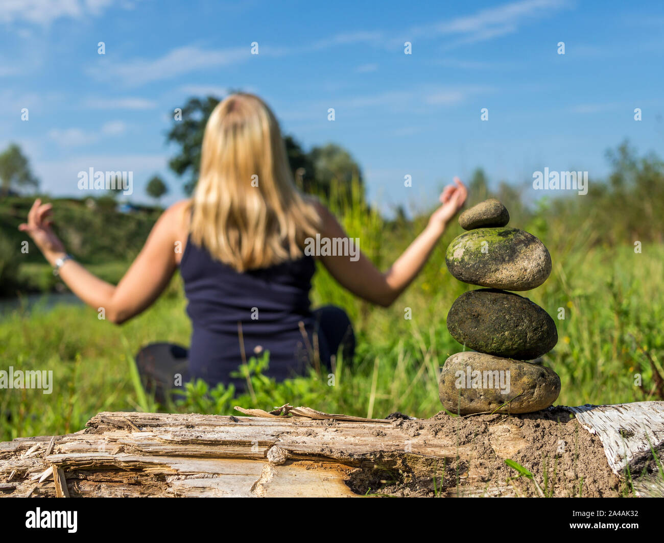 Meditating in nature hi-res stock photography and images - Alamy