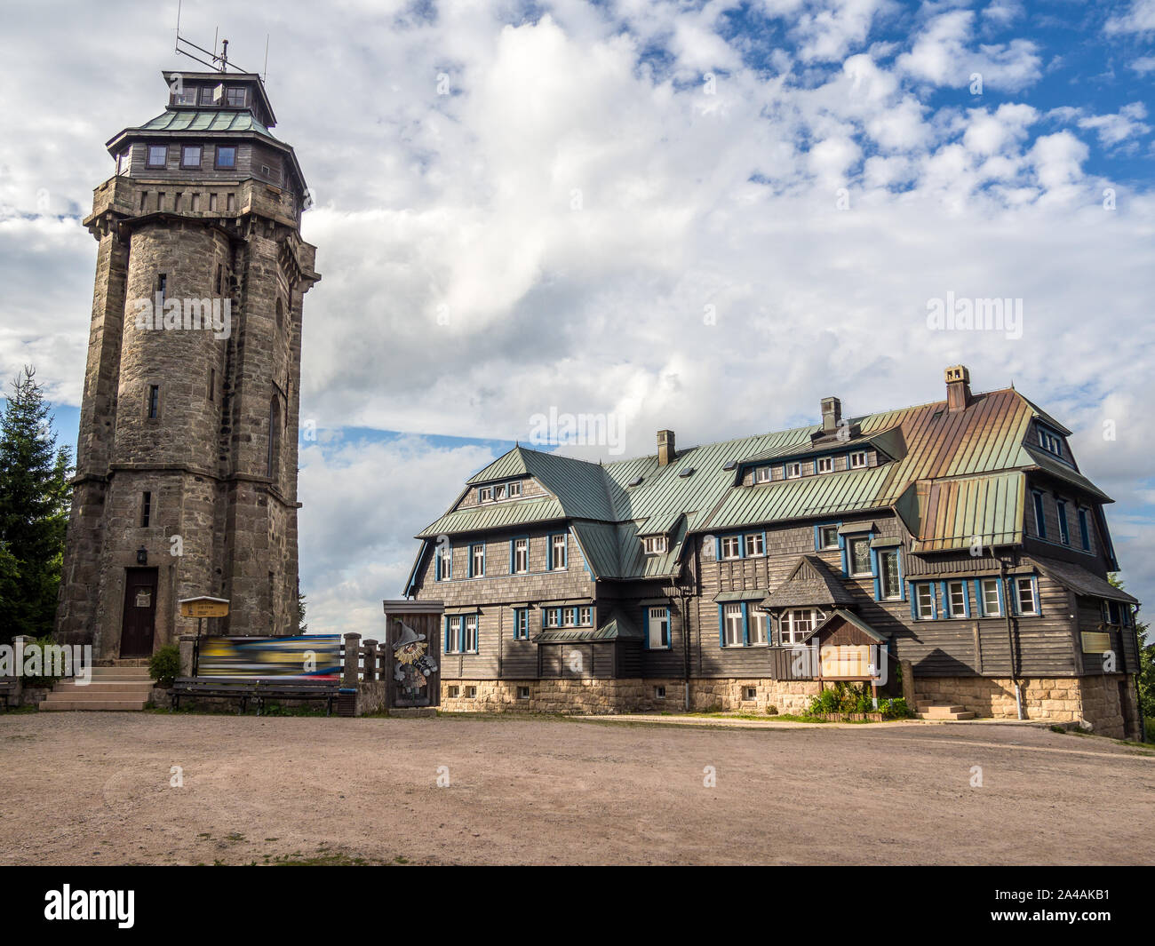 Lookout tower Auersberg in Saxony Stock Photo - Alamy