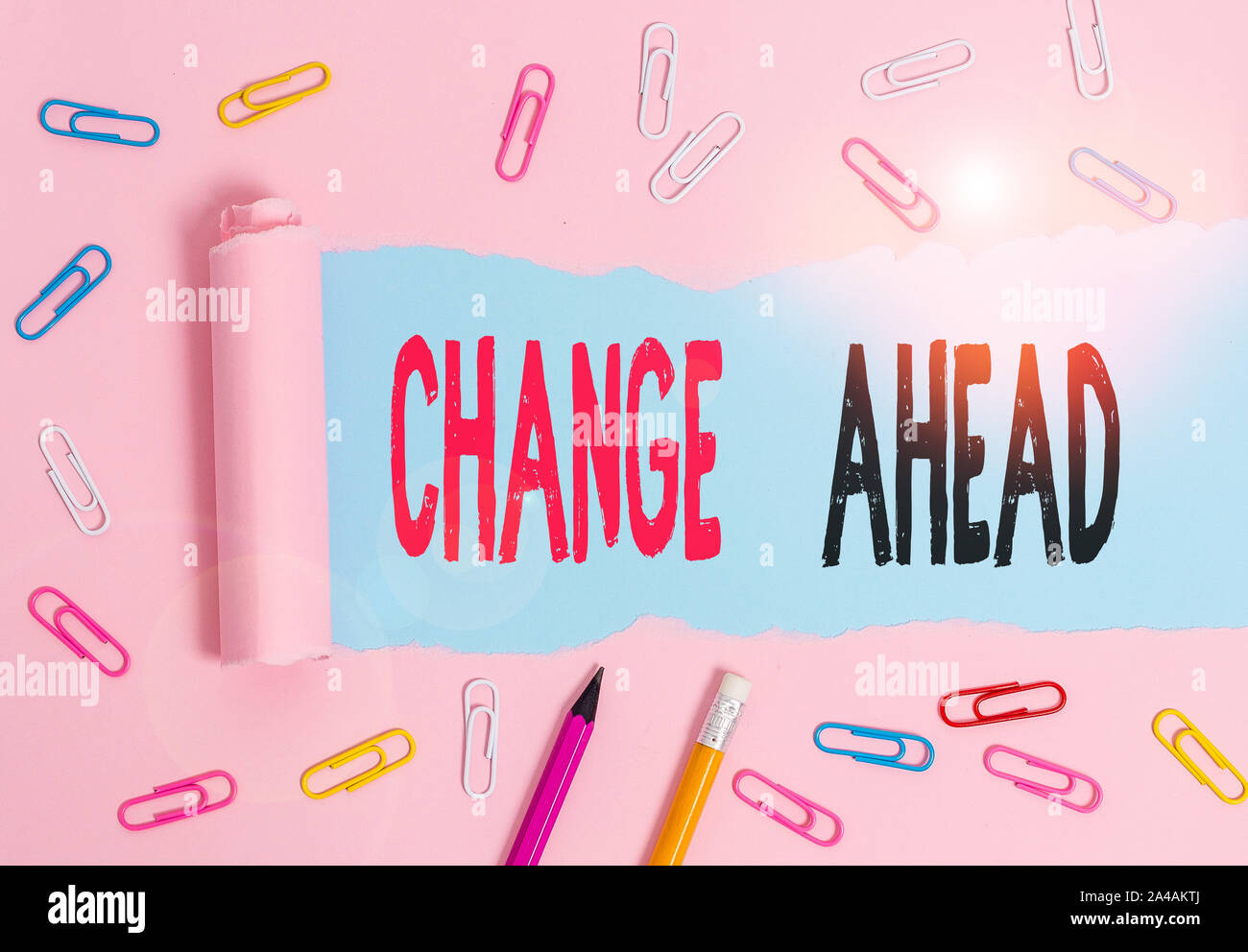 Handwriting text writing Change Ahead. Conceptual photo to replace with ...