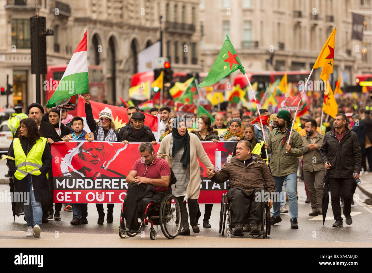 London, UK. 13th Oct, 2019. Demonstration to stop the Turkish Invasion ...