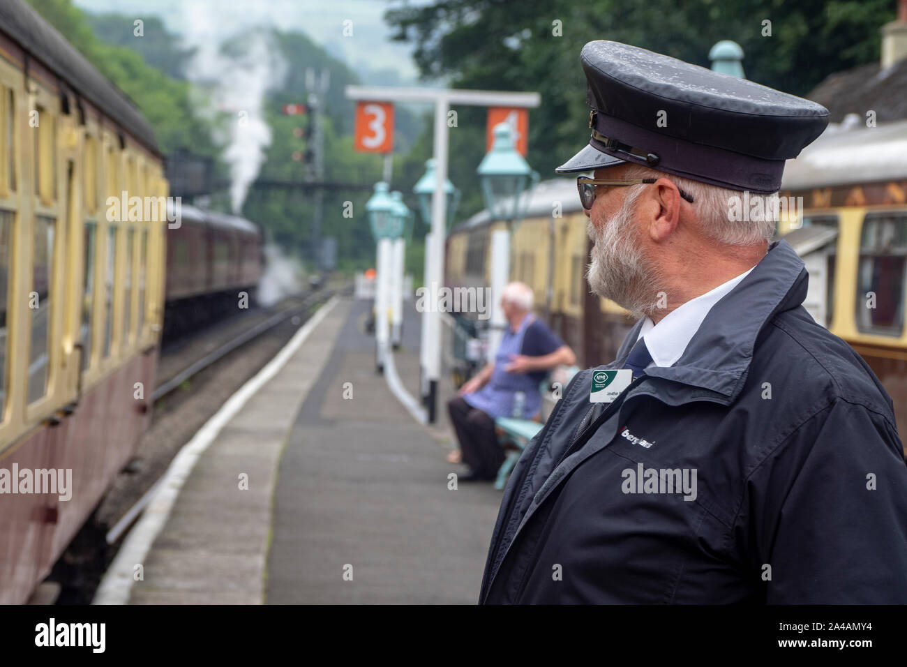Steam engine Railway Guard, North York Moors Railway, Grosmont ...