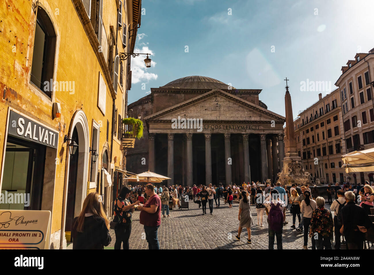 Rome, Italy - October 6, 2019: Crowd of people on the square of the ...