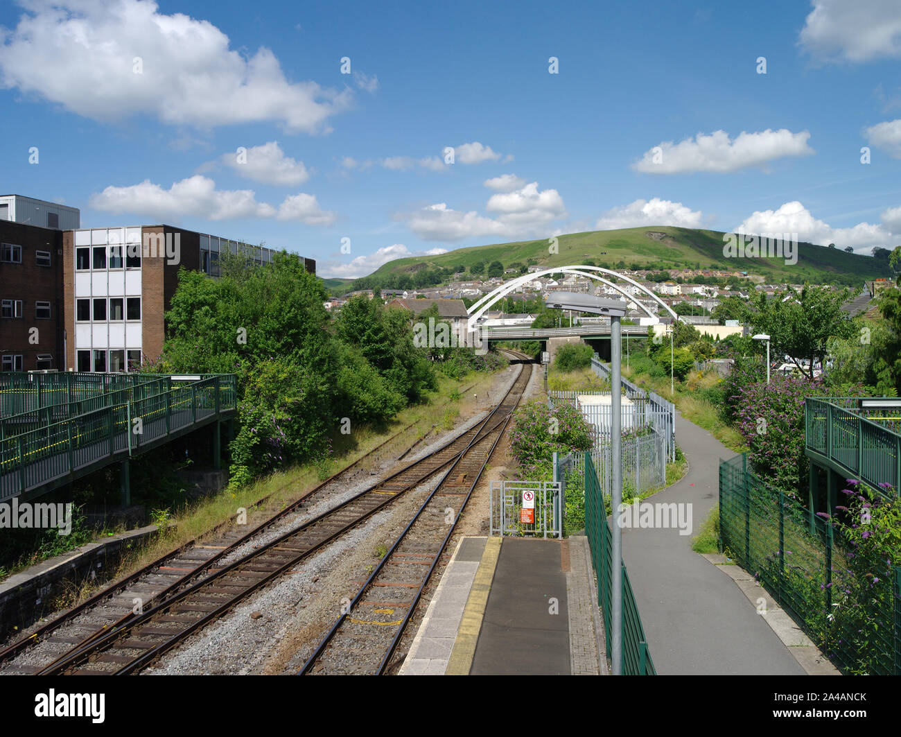 looking north from Porth station, Rhondda Valley Stock Photo - Alamy