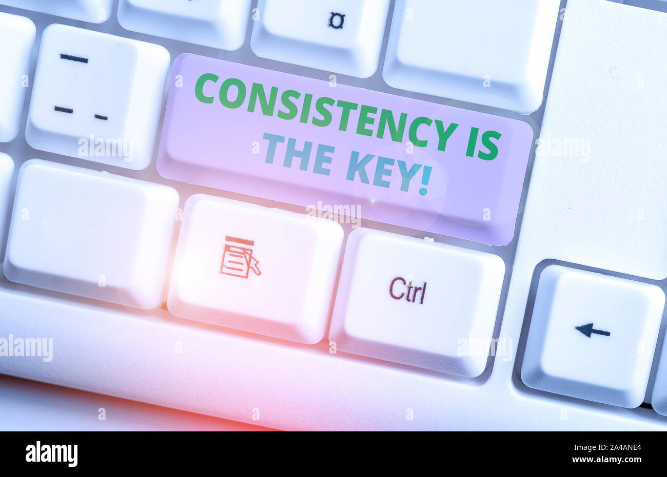 Conceptual hand writing showing Consistency Is The Key. Concept meaning ...