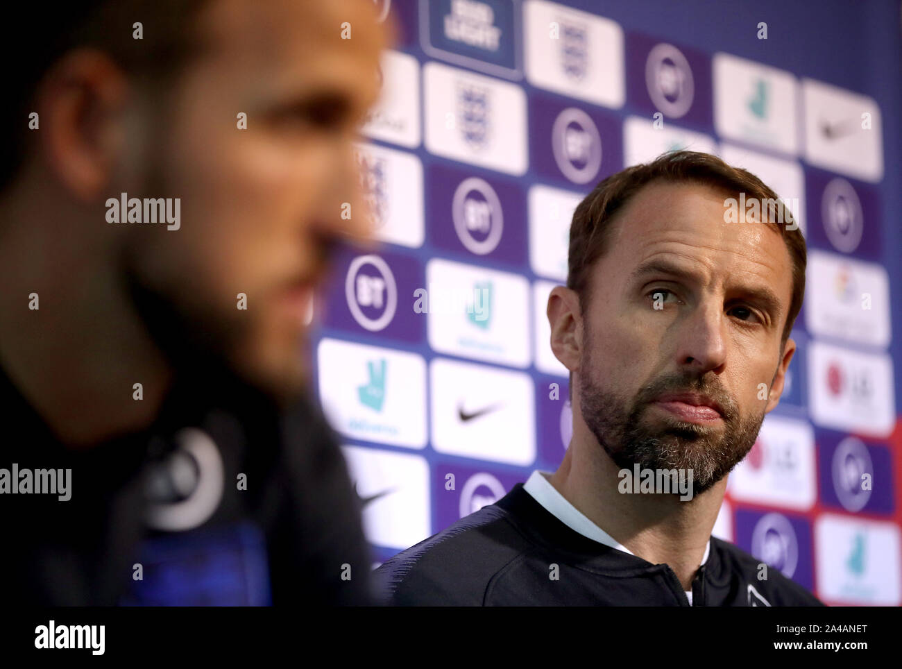 England manager Gareth Southgate during a press conference at the Vasil ...