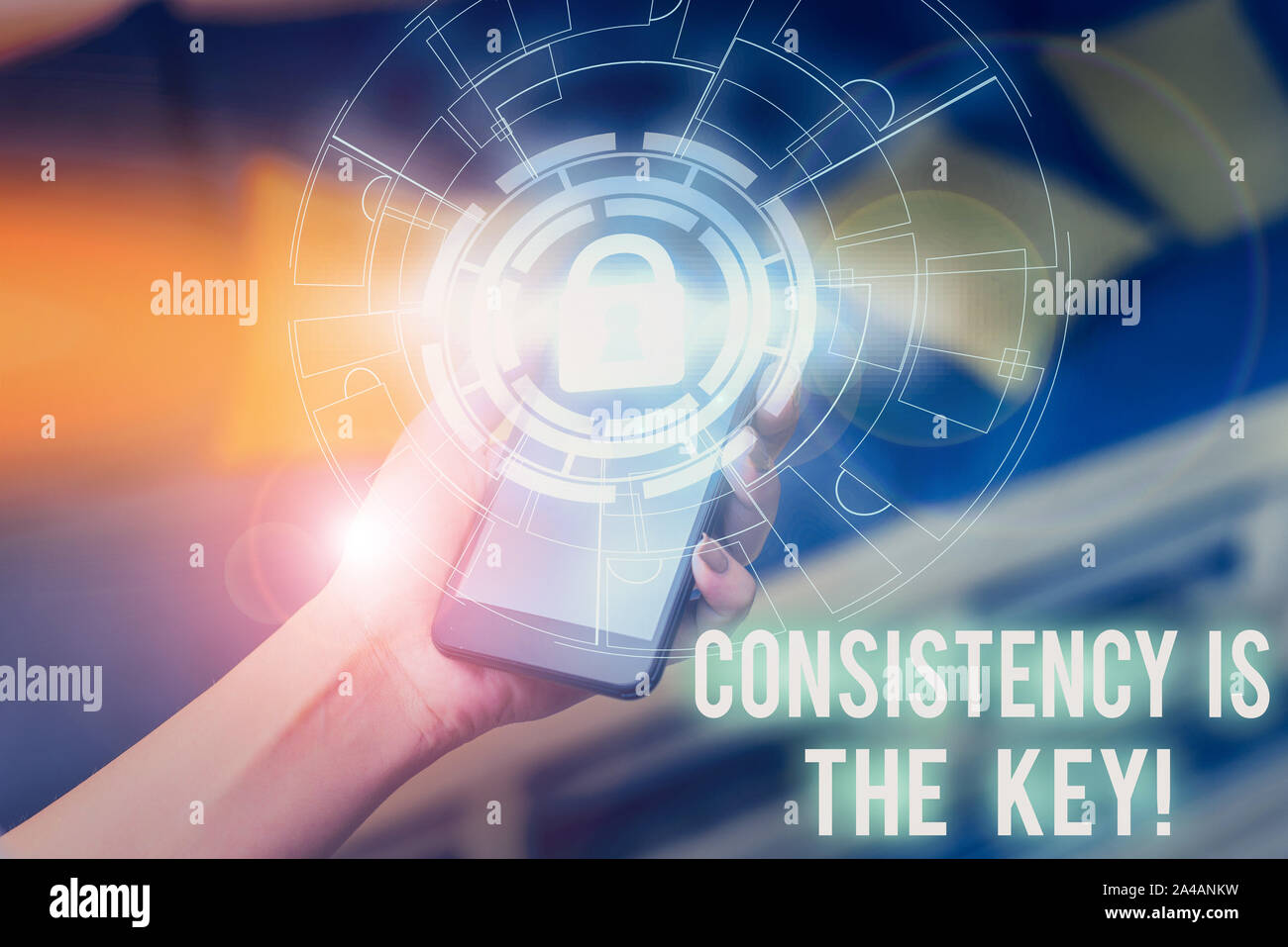 Conceptual hand writing showing Consistency Is The Key. Concept meaning ...