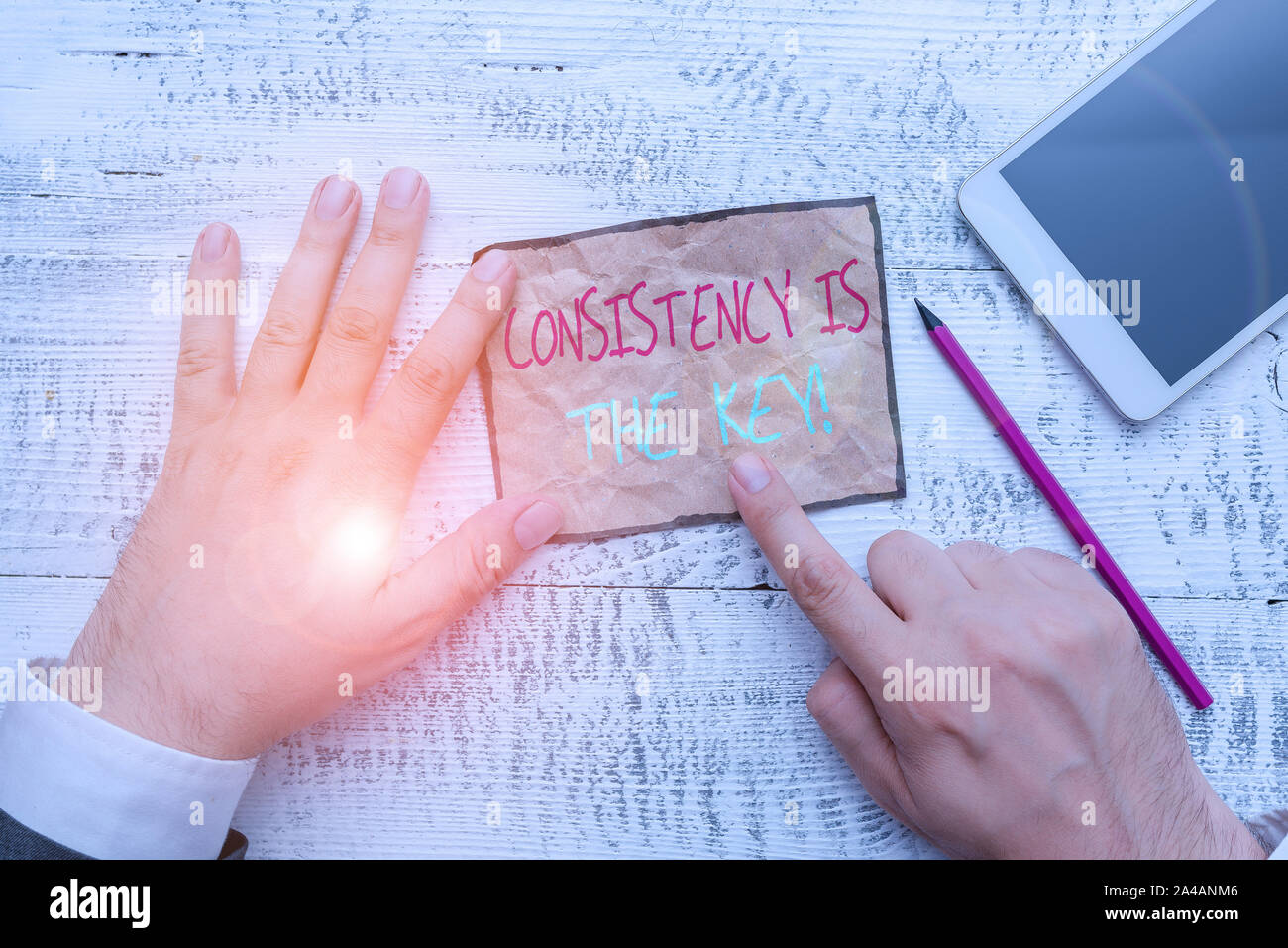 Handwriting text writing Consistency Is The Key. Conceptual photo by ...