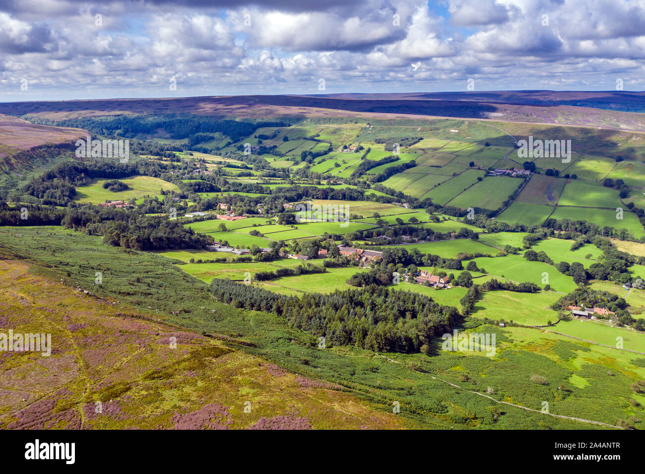 Danby Dale from the Air in the North York Moors National Park Stock ...