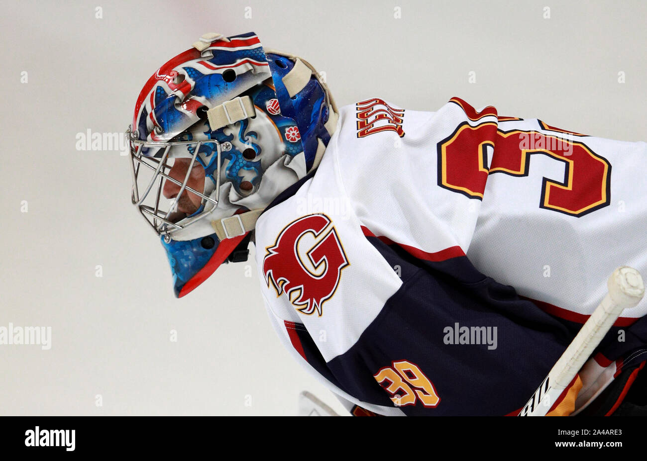 Guildford Phoenix goaltender Petr Cech wears a helmet with a Chelsea ...